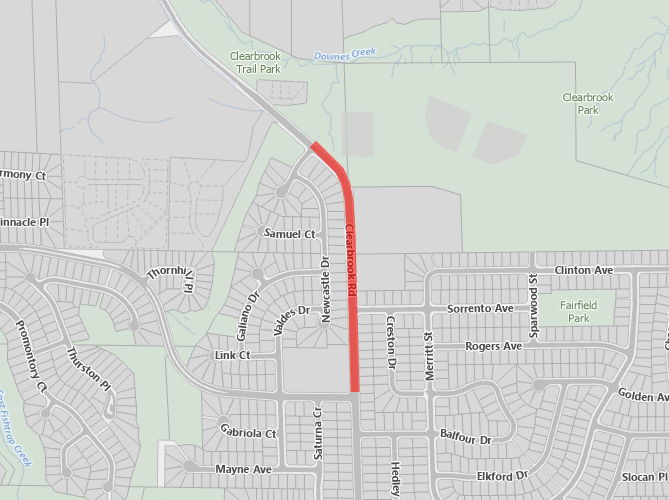 Clearbrook Road between Newcastle Drive and 3471 Clearbrook Road | City ...